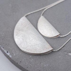 Double Strand Silver Half-moon Pendants Long Necklace (STN0016) - Etsy