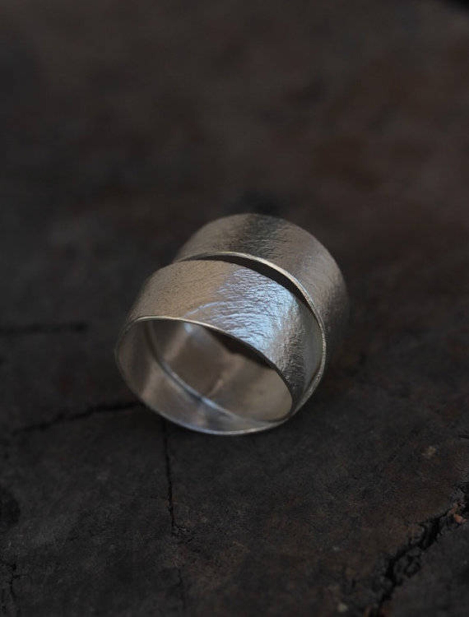 Handmade Infinity Wrap Textured Silver Ring R0029 custom | Etsy