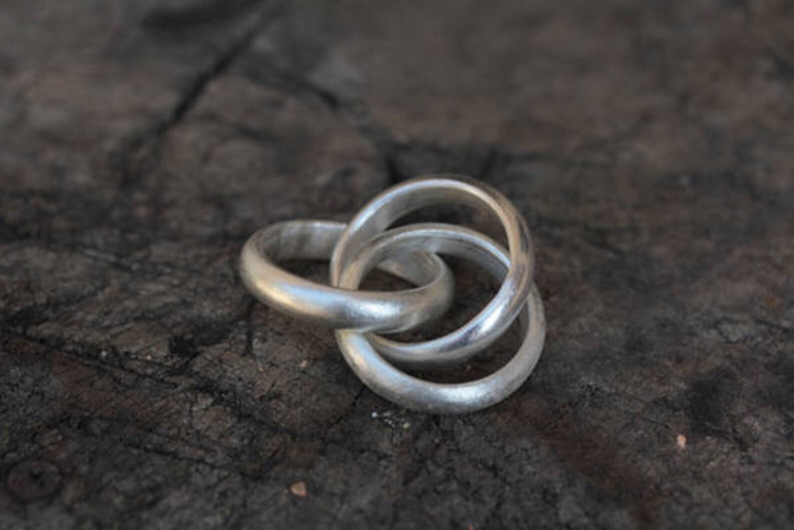 Handmade 3 Intertwined Rings in Silver Wire With Half-round - Etsy UK