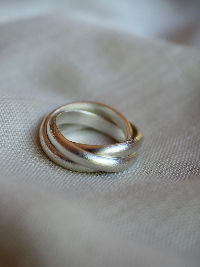 Handmade 3 Intertwined Rings in Silver Wire With Half-round Profile ...