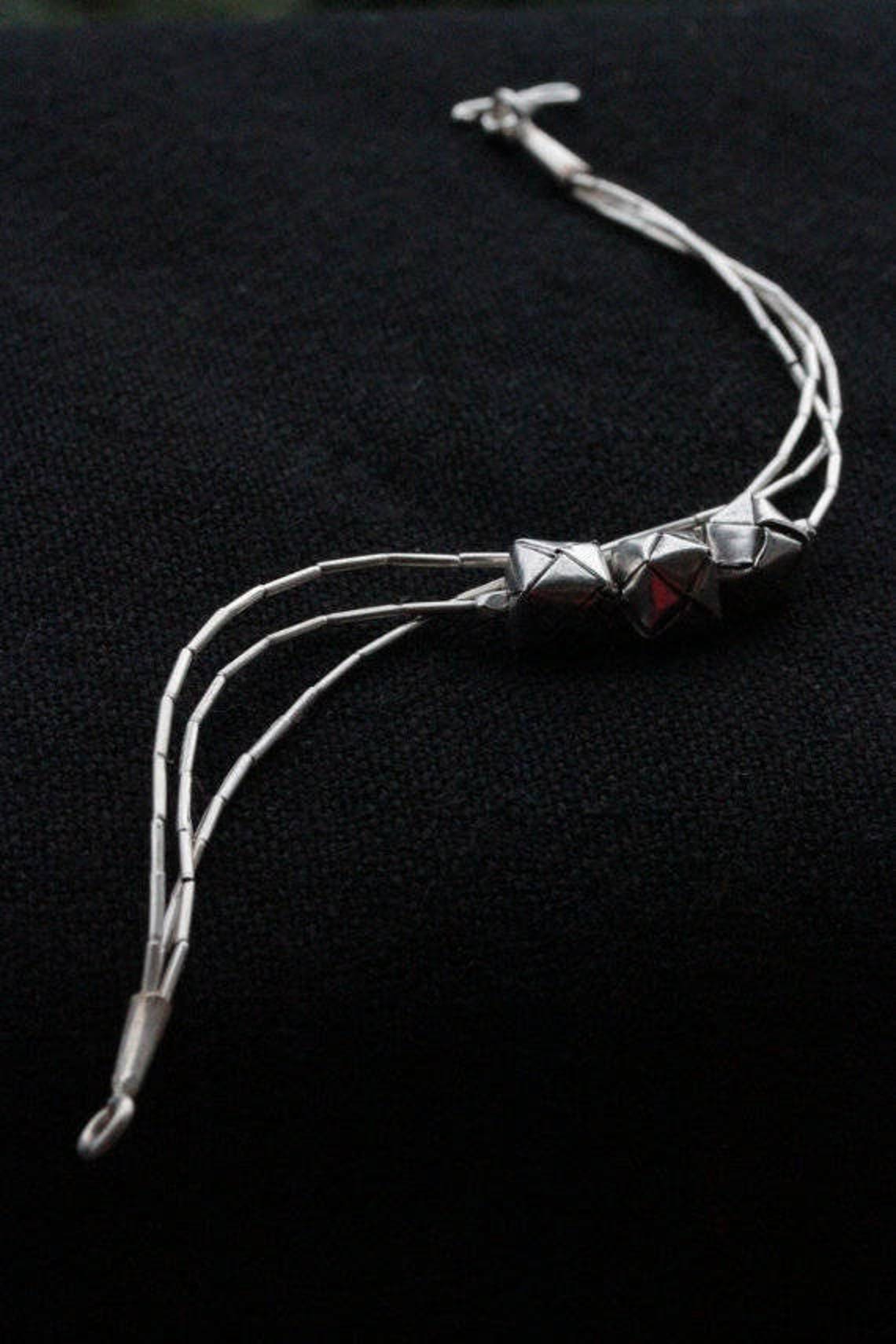 Handmade Silver Bracelet With Woven Silver Cubes B0006 - Etsy