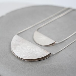 Double Strand Silver Half-moon Pendants Long Necklace (STN0016) - Etsy