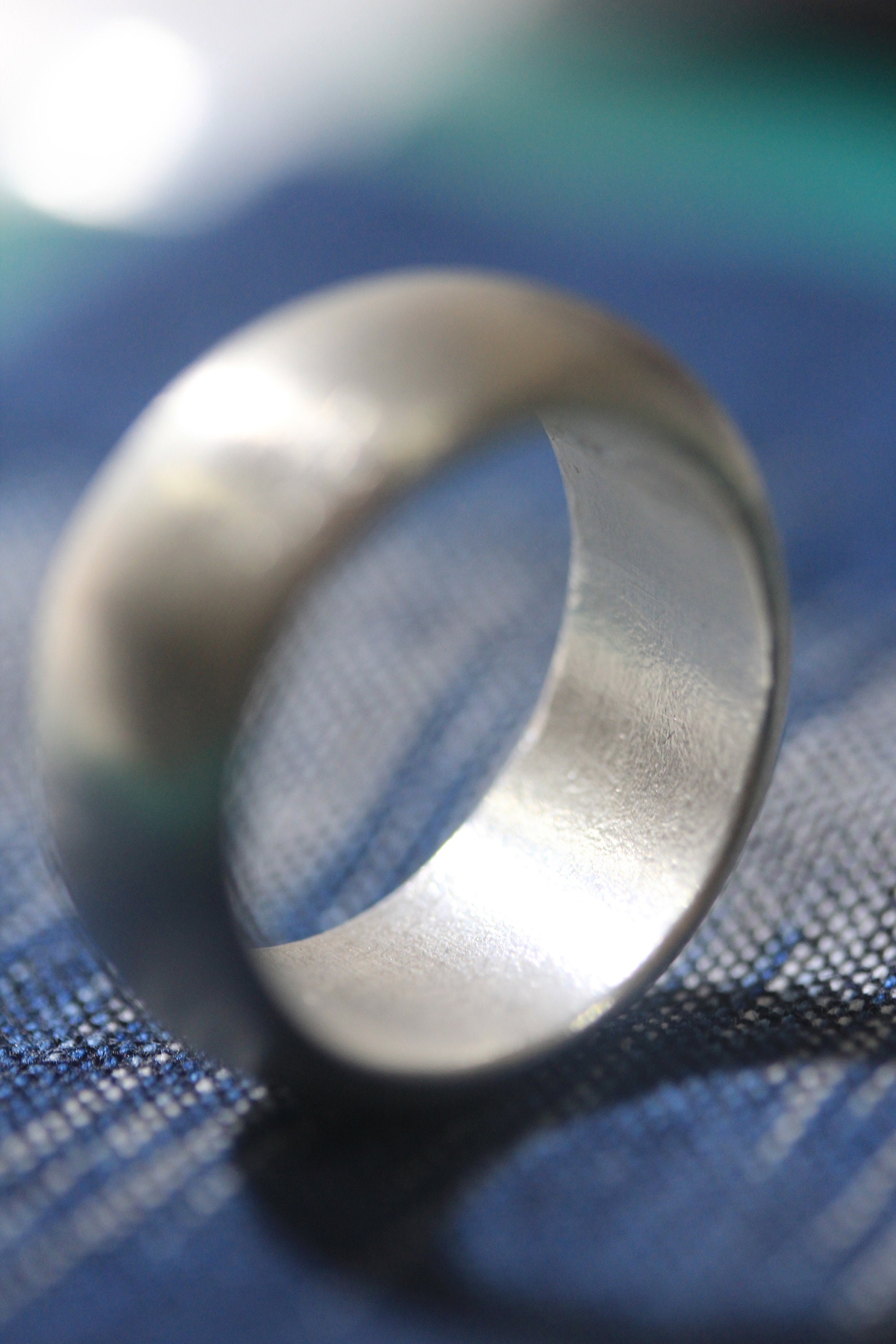 Handmade Wide Band Scratched Surface Silver Ring - Etsy