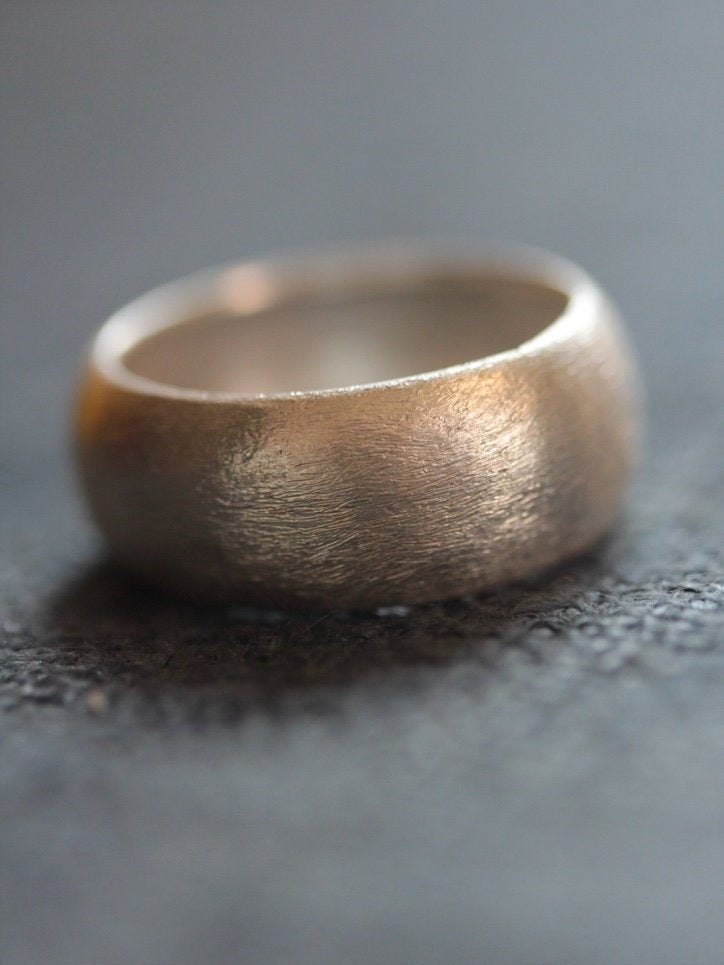 Handmade Wide Band Scratched Surface Silver Ring - Etsy