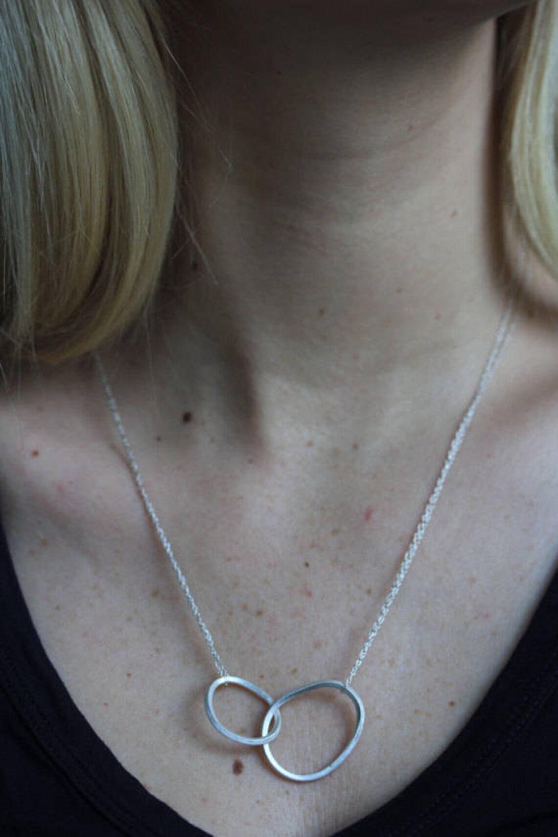 Handmade Silver Interlocked Oval Loops on Silver Chain | Etsy