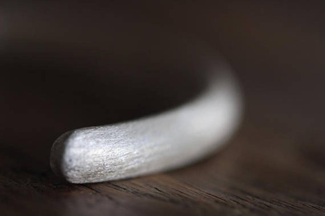 Half-round silver wire profile simple silver open bangle | Etsy