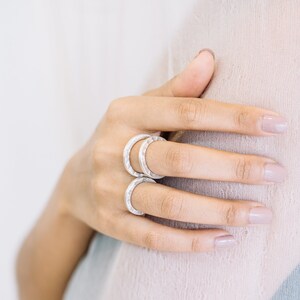 Large Profile Handmade Silver Ring With Stamped Patterns*silver Ring ...