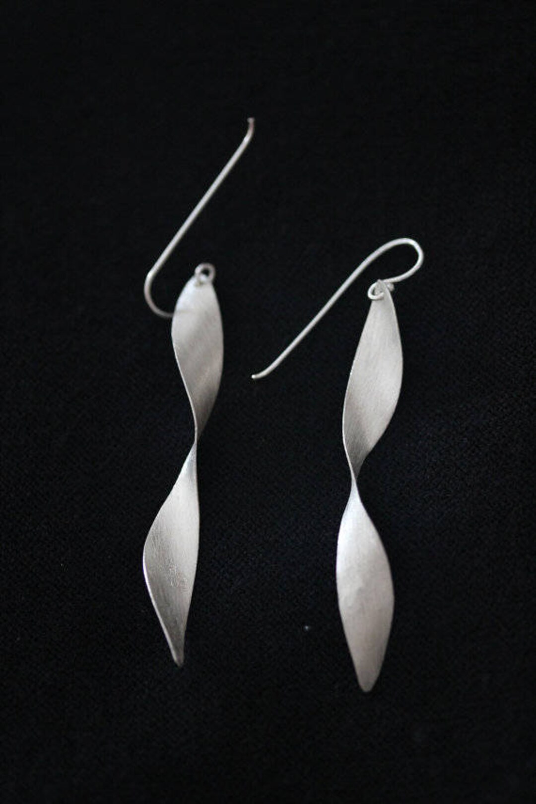 Handmade Twisting Leaf Silver Hook Earring E0138 - Etsy