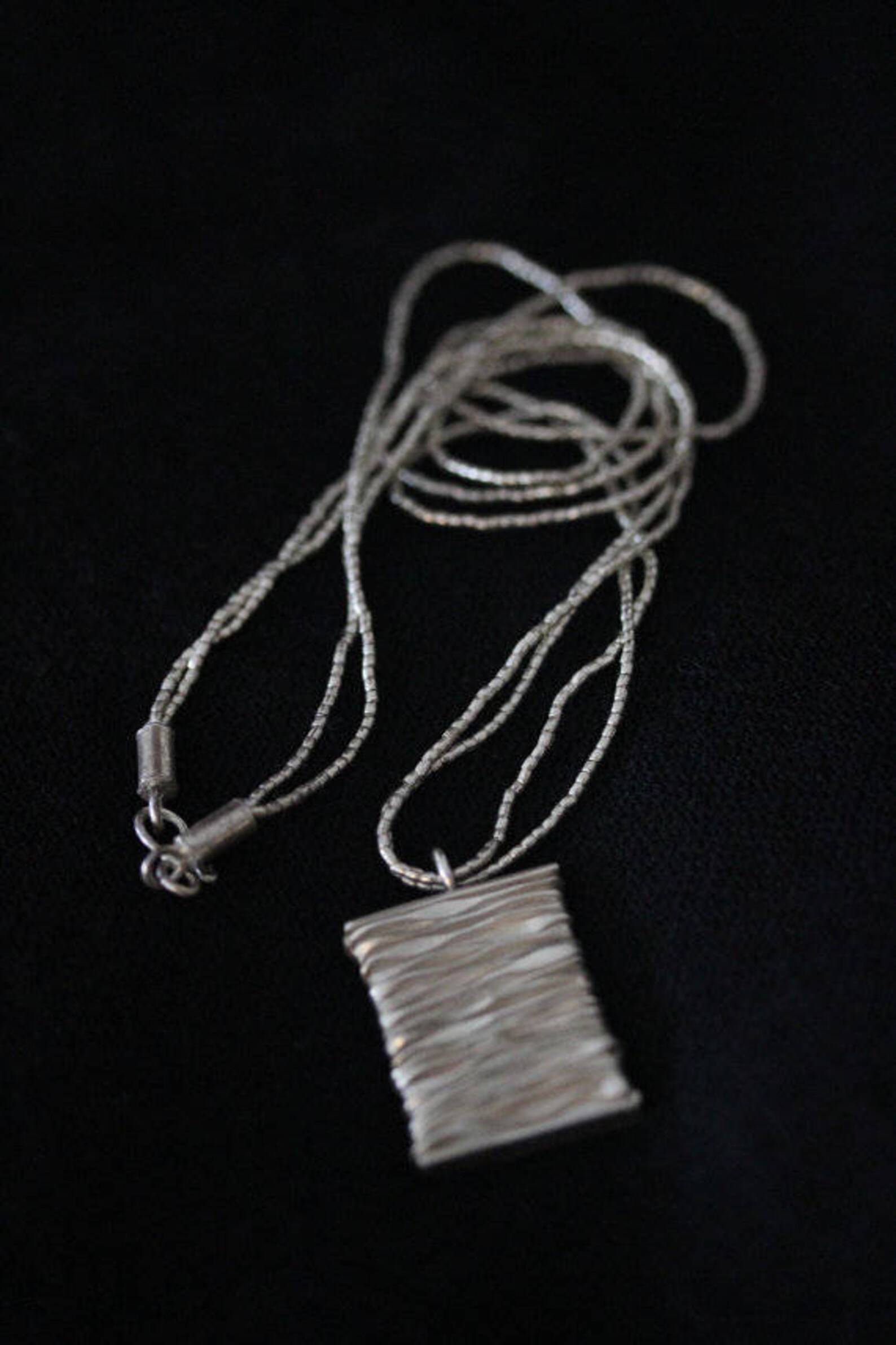 Silver Wire Pendant on a Silver Beads Necklace (N0028) - Etsy Canada