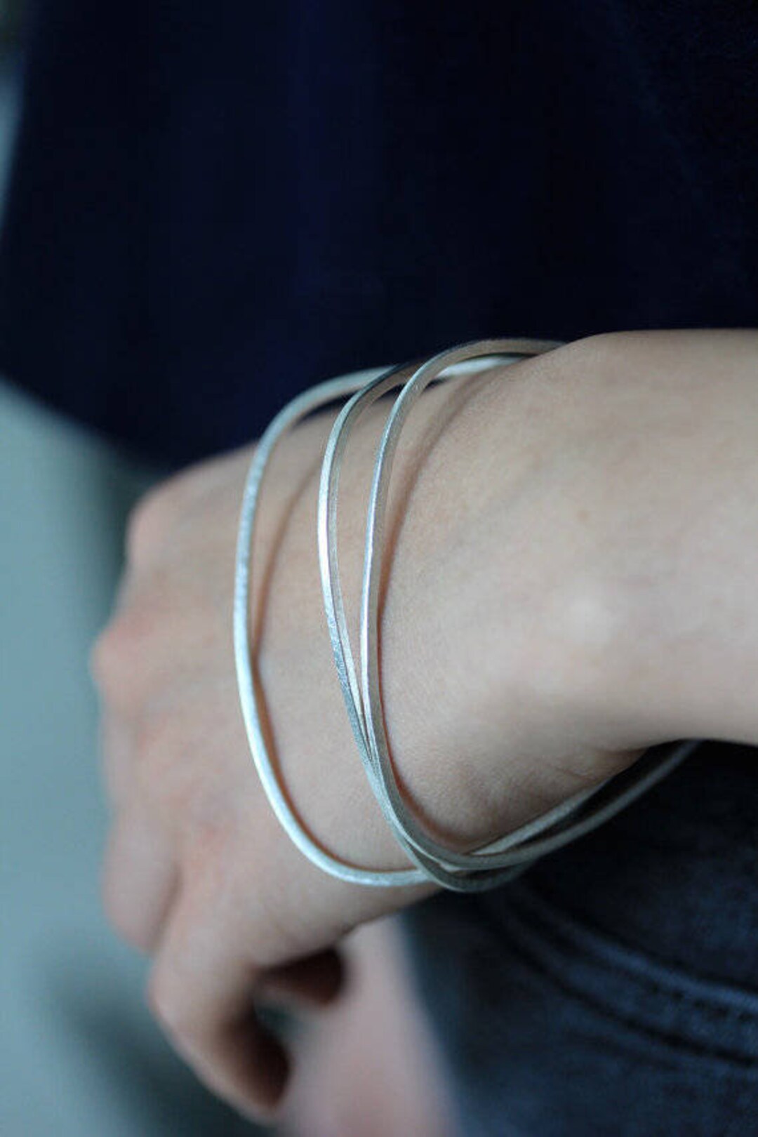Triangular-shape Handmade Silver Bangle*silver Bangle*woman (B0035) - Etsy