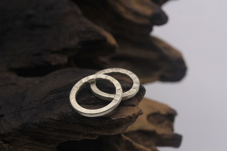 Large Profile Handmade Silver Ring With Stamped Patterns | Etsy