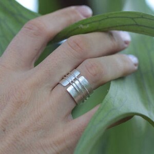Handmade Open Band Silver Ring With 3 Silver Wire Loops*accessory ...