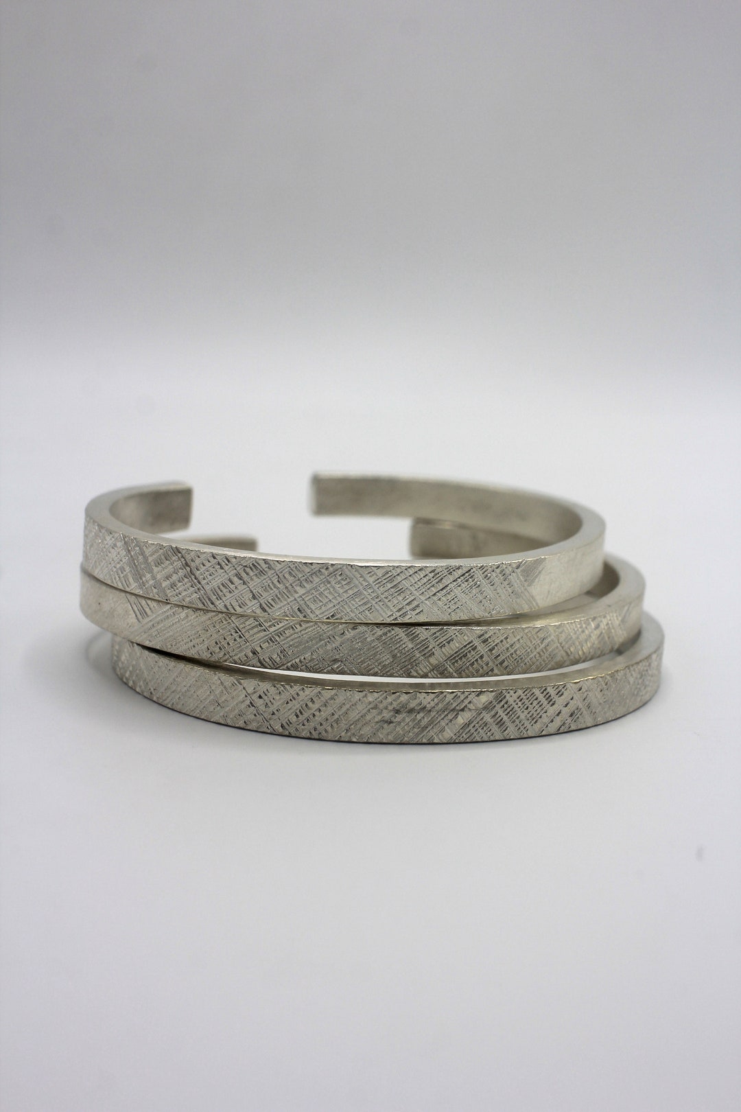 Open Bangle With Etched and Chiseled Texture*silver Bangle*bangle for ...