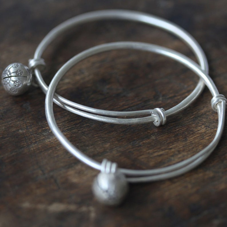 Pair of Handmade Silver Baby Anklets With Decorated Bells BA | Etsy