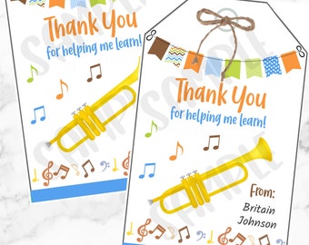 Printable Band Teacher Card - Etsy