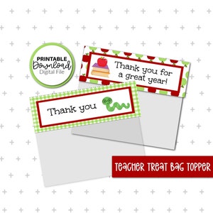 Printable Thank You TEACHERS Printable Treat Bag Topper PRINTABLE ...