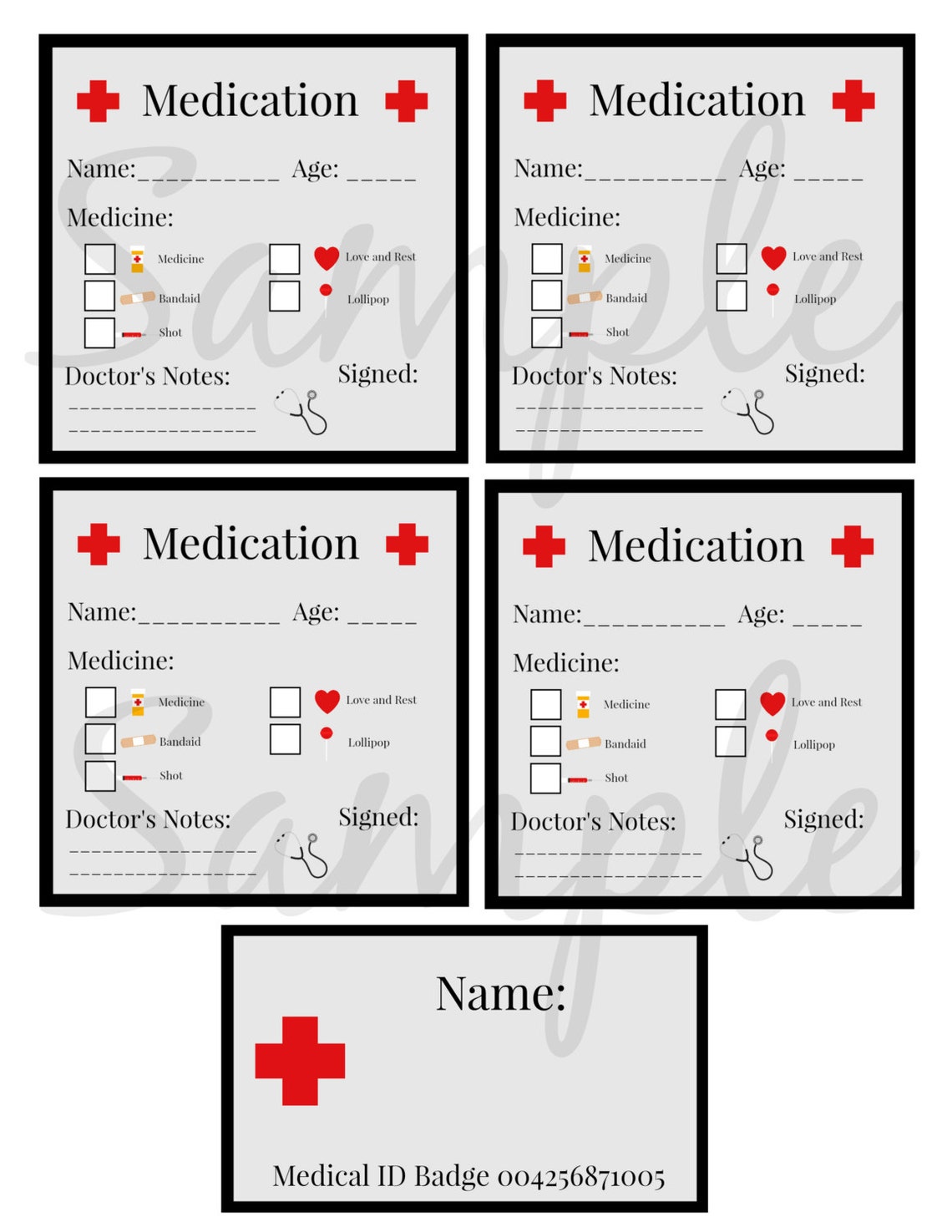 PRETEND Play DOCTOR Physician Exam Printable Download Kids | Etsy