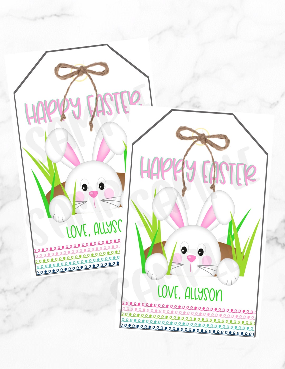 EASTER Treat Tag Peeking Easter BUNNY Goodie PRINTABLE Treat Tag - Fun ...
