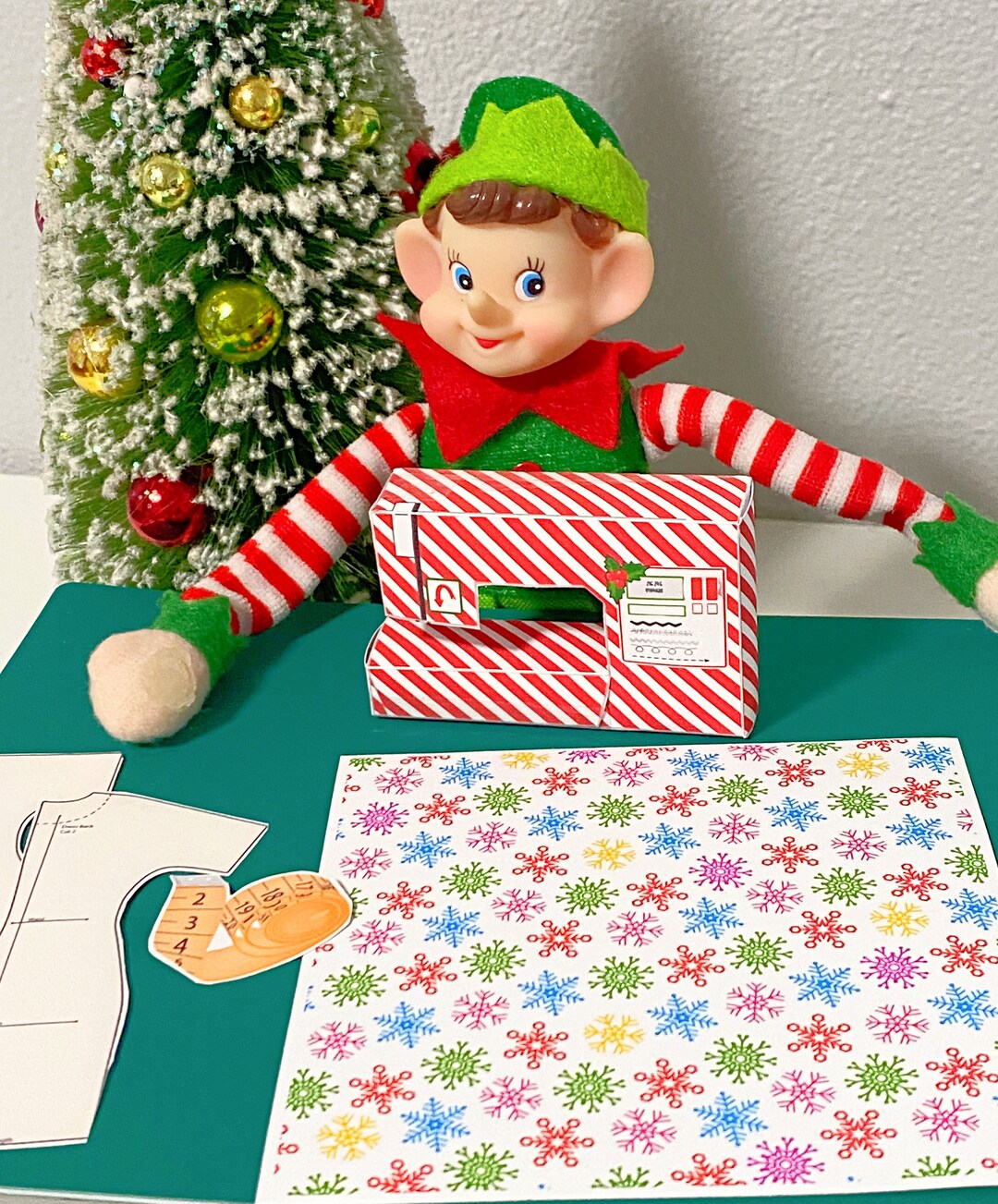 Printable Elf Prop SEWING Machine - Printable Christmas Props Activity ...