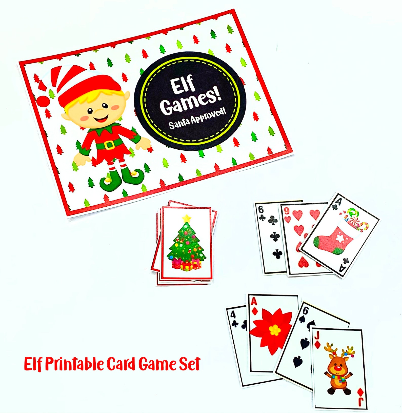 Elf CARD GAMES Numbers Christmas Props Printable Instant - Etsy
