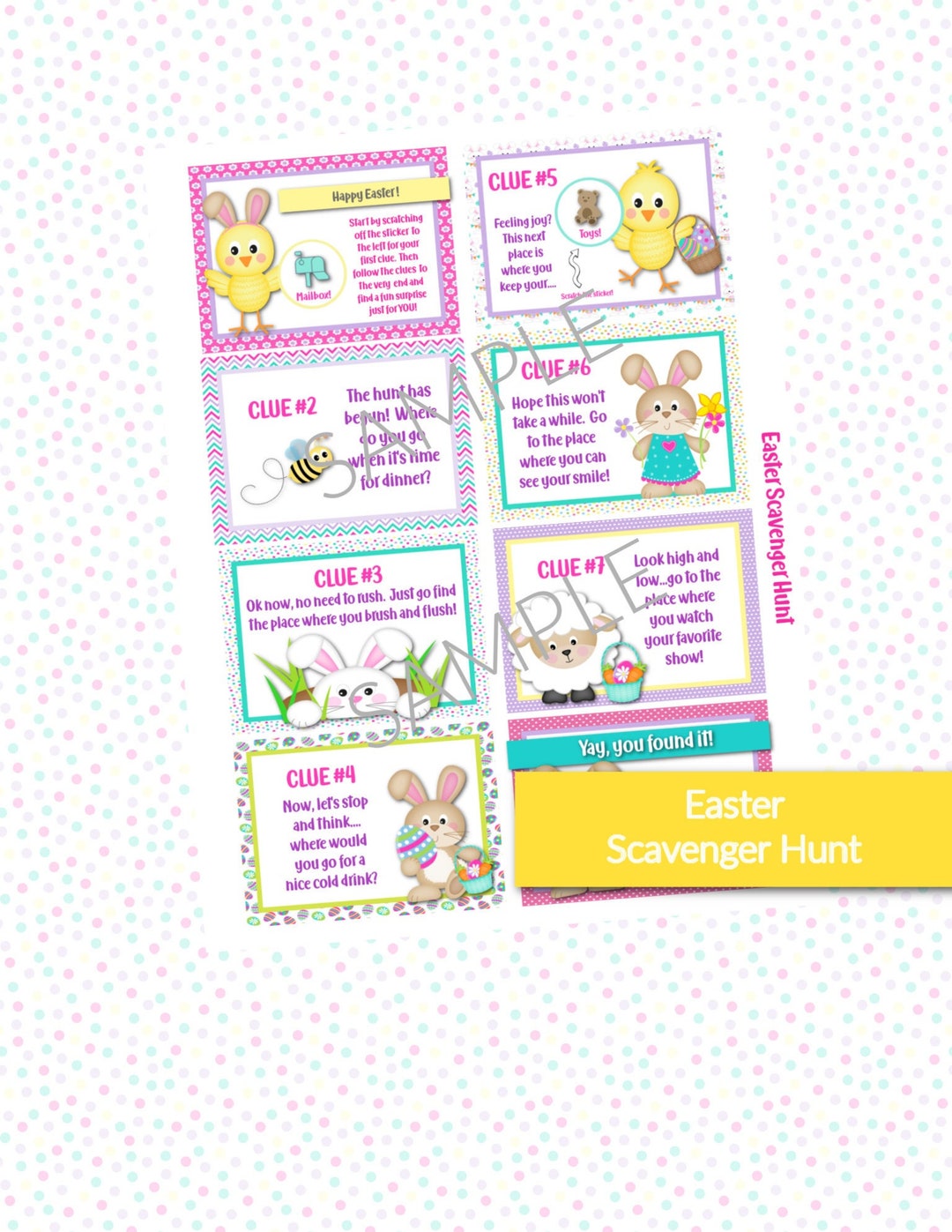 Easter Scavenger Hunt Printable EASTER Game Printable Scavenger Hunt ...