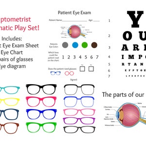 Play OPTOMETRIST / Eye DOCTOR Exam Printable Download Kids Restaurant ...