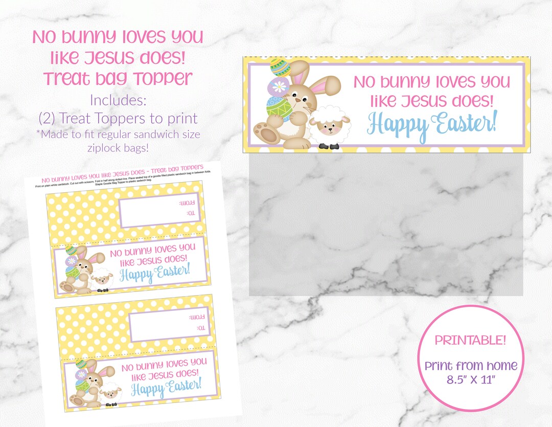 EASTER Jesus Loves You Bunny Goodie Treat Bag Topper PRINTABLE Download ...