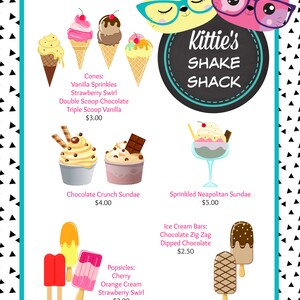 KITTY Kat Play MENU - PERSONALIZED Dramatic Play Restaurant / Diner ...