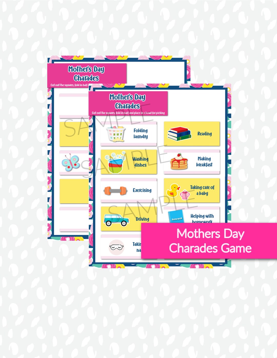 Printable MOTHERS DAY Game Charades Game Would You Rather Printable ...