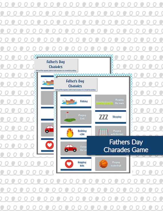 Fathers Day CHARADES Games Activity Teen Ice Breaker School | Etsy