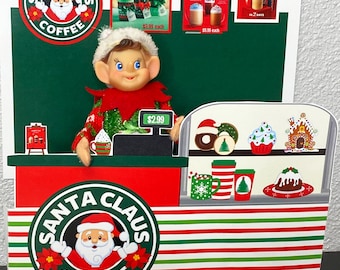 Elf COFFEE SHOP Set Stone Counter Christmas Printable Props Printable ...