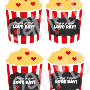 Printable POPCORN Valentines Day Cards School Lunch Box Jokes Printable ...