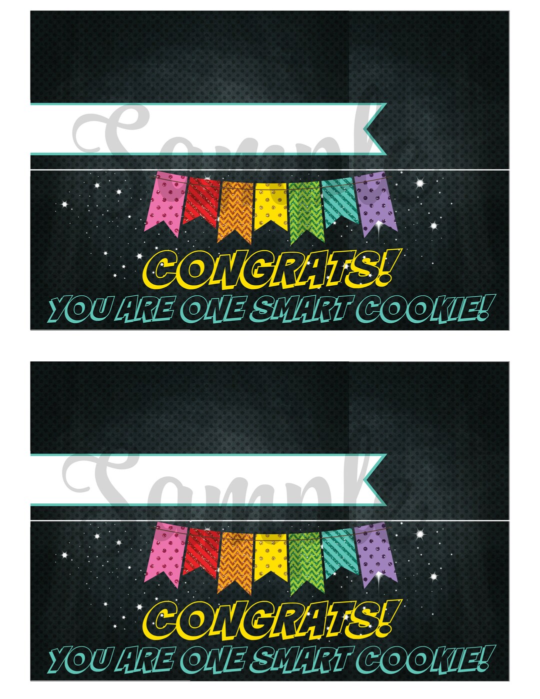 Printable Rainbow Chalkboard 100th Day School Goody Treat Bag Blue ...