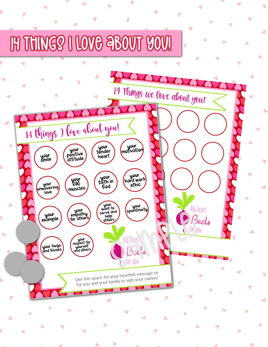 Valentines Scratch off Printable 14 Things I We Love About You ...