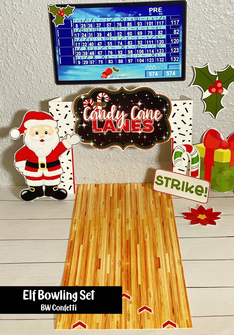 Elf Printable BOWLING Alley Prop Printable Elf Props Activity Printable ...