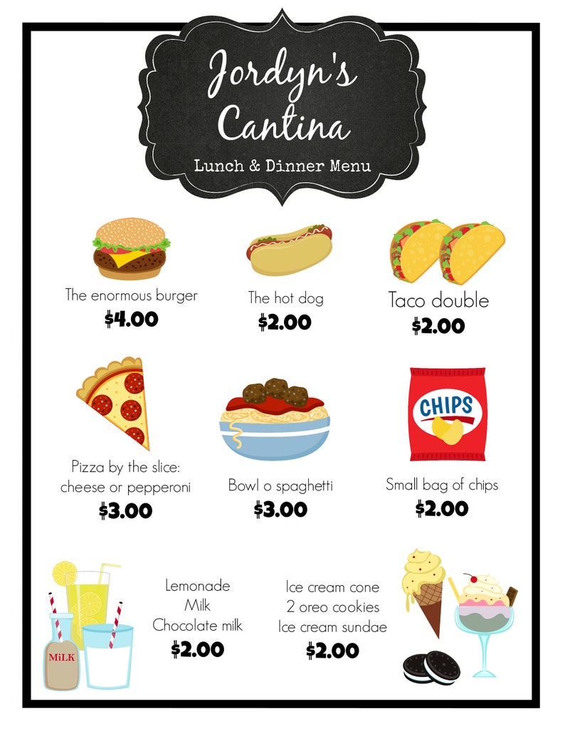 Diner MENU Set / Restaurant Cafe Printable Download Files - Etsy