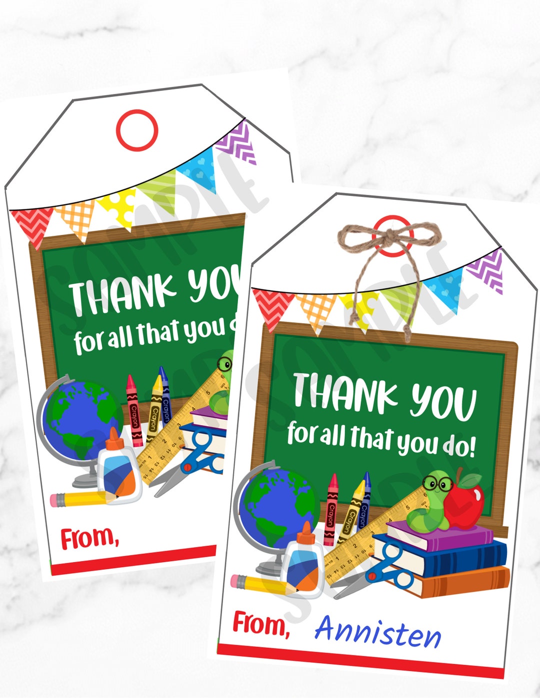 TEACHER Appreciation Thank You Gift Tag Goodie Treat Tag - Etsy