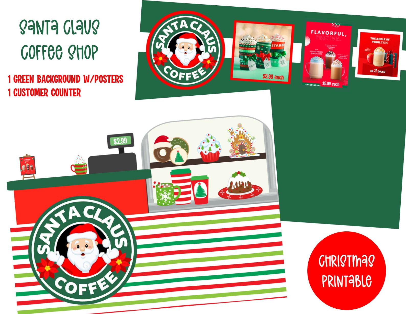 Elf Coffee Shop Printable | Elf Props | Christmas Elf Printables ...