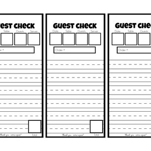 Printable MENU Set Printable BAKERY Shop Printable Kids Restaurant Menu ...