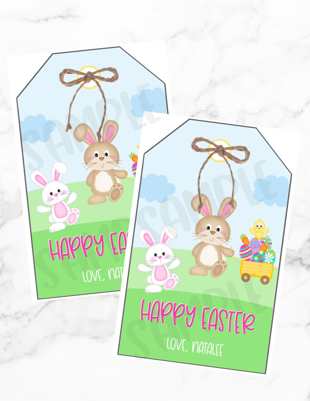 Happy EASTER Bunny Basket Goodie Treat Tag PRINTABLE Download Fun ...