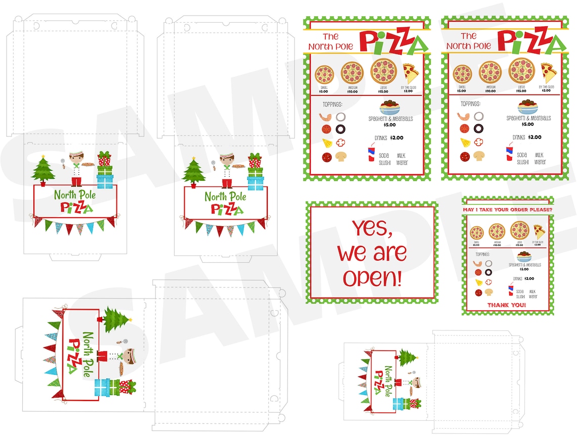 PIZZA Menu & Boxes Activities Set DIY Printable Page Files | Etsy