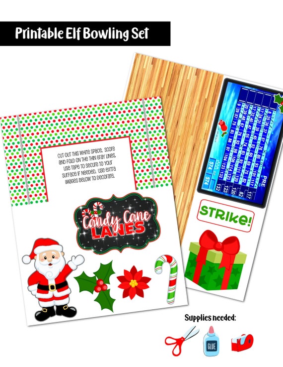 Elf BOWLING Printable Download DIY Shelf Activity Game Fun - Etsy