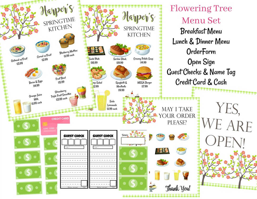 Kids Dramatic Play FLOWERING TREE Farmhouse Diner / Restaurant Cafe ...