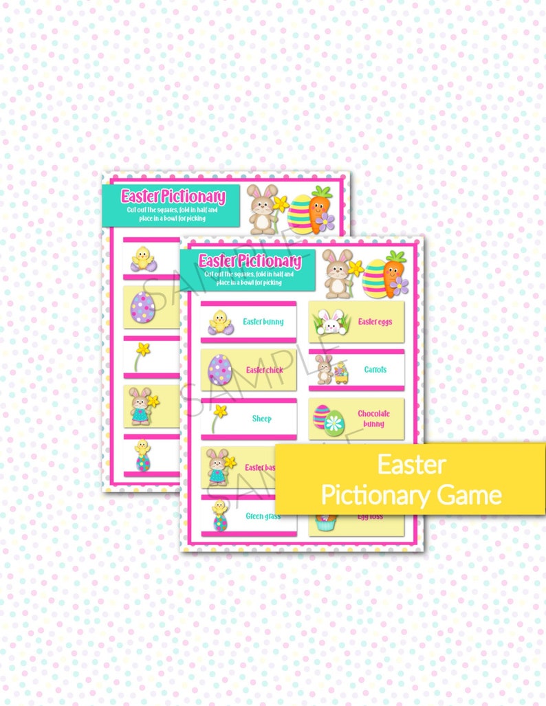 Pictionary EASTER Games Printable Download Fun Family | Etsy