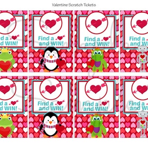 Printable Valentines Day Printable SCRATCH OFF Ticket Printable Game ...