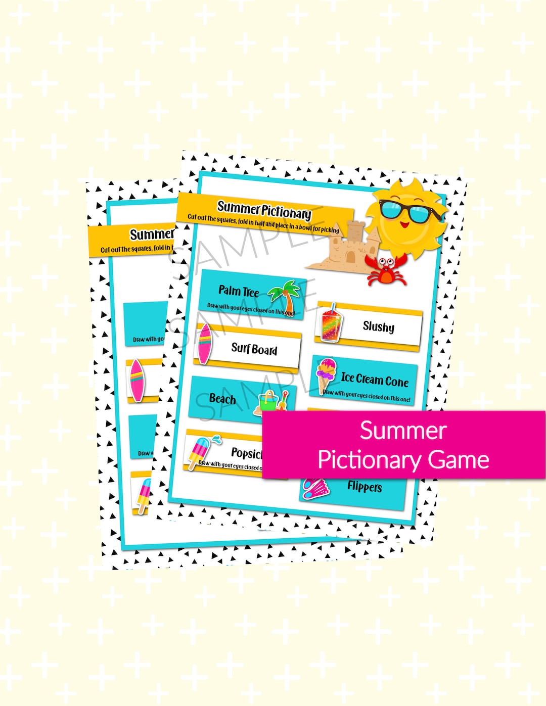 Summer PICTIONARY Games Activity Teen Ice Breaker School Party ...