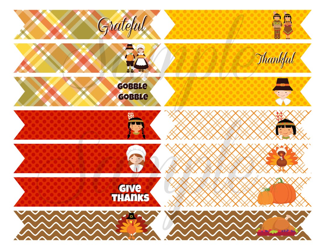 Printable THANKSGIVING Printable Straw Tags PRINTABLE Download - Fun ...