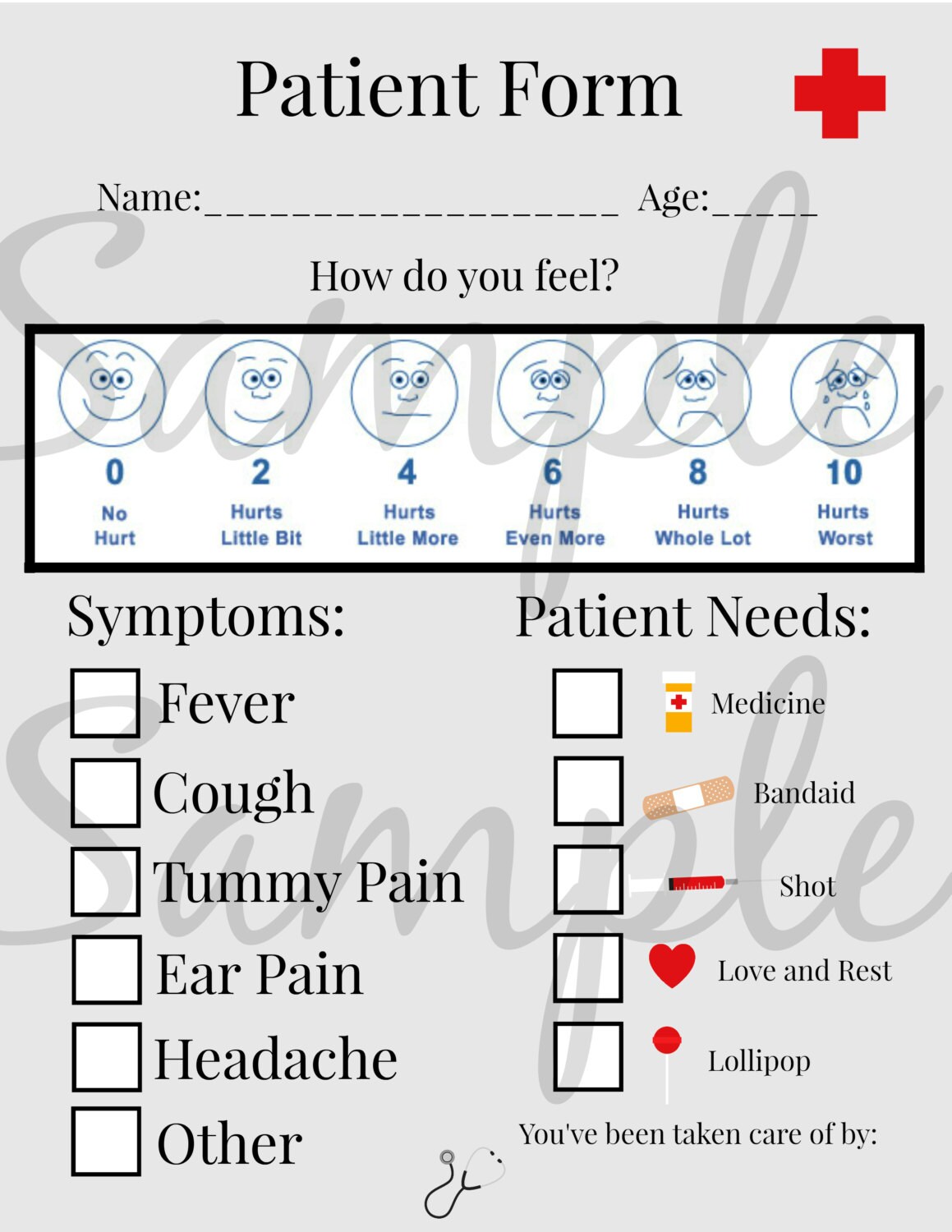PRETEND Play DOCTOR Physician Exam Printable Download Kids Restaurant ...