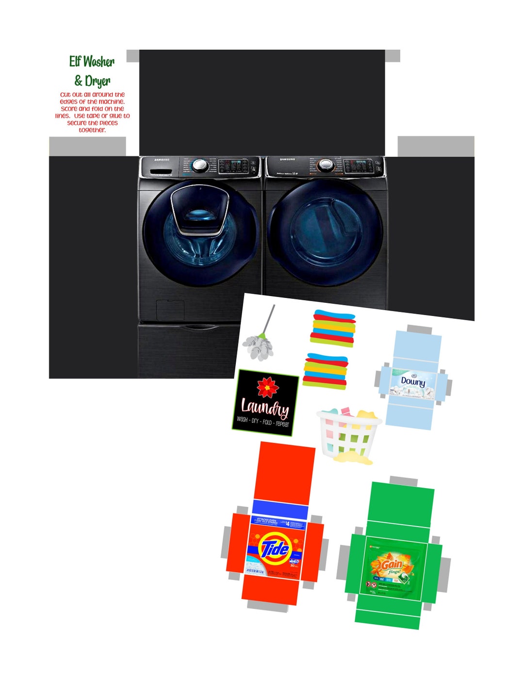 Elf Laundry Room Printable | Christmas Elf Props | Elf Mischief ...