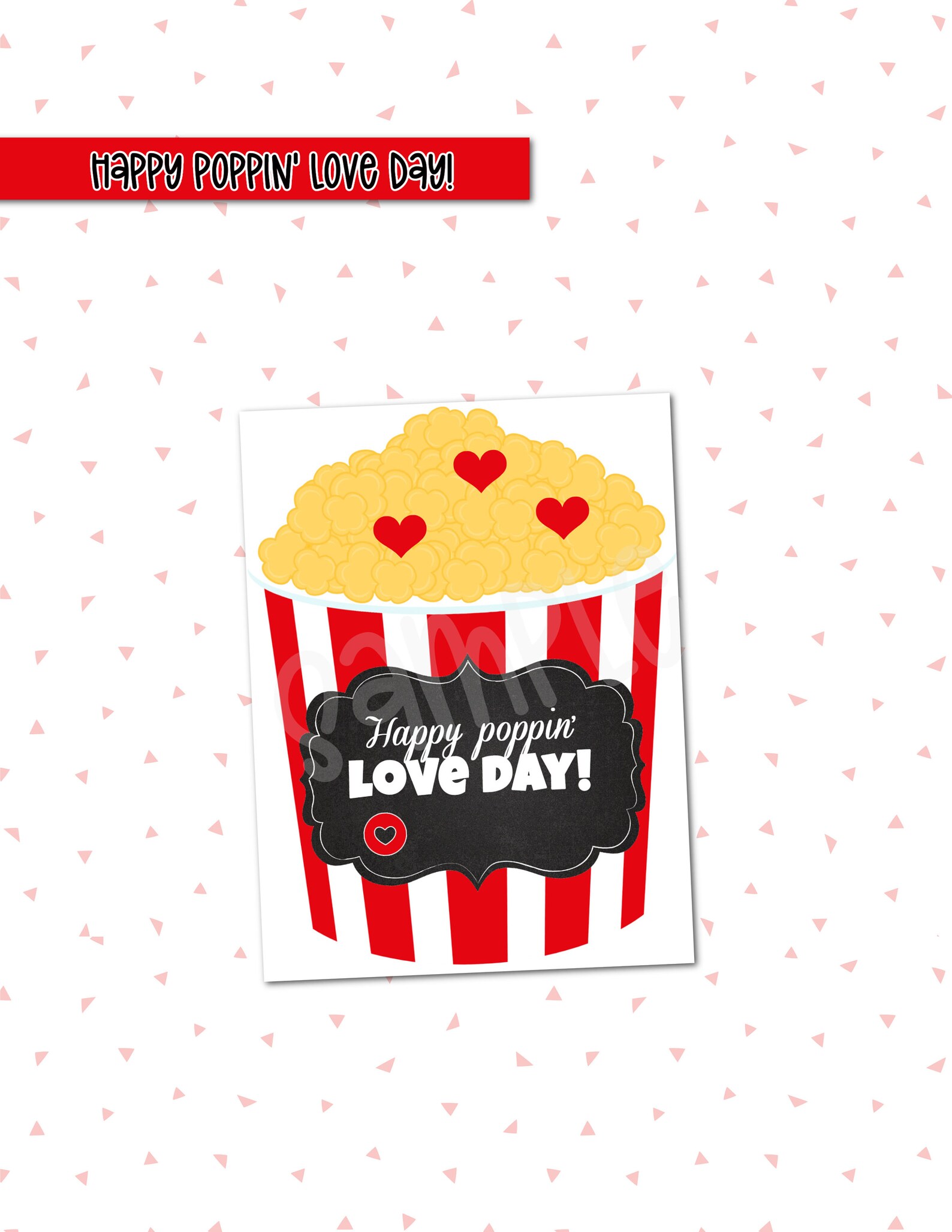 Printable POPCORN Valentines Day Cards School Lunch Box Jokes Printable ...